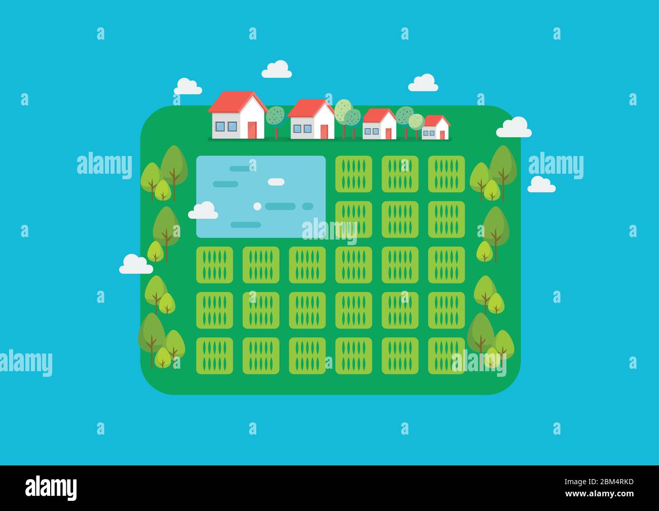 Agriculture and Farming area. Vector illustration Stock Vector Image ...