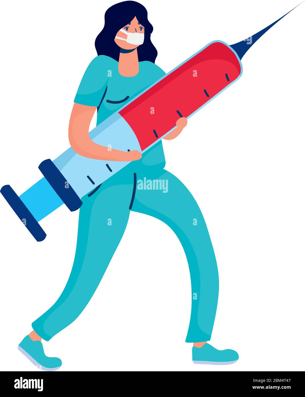 female doctor with injection character Stock Vector Image & Art - Alamy