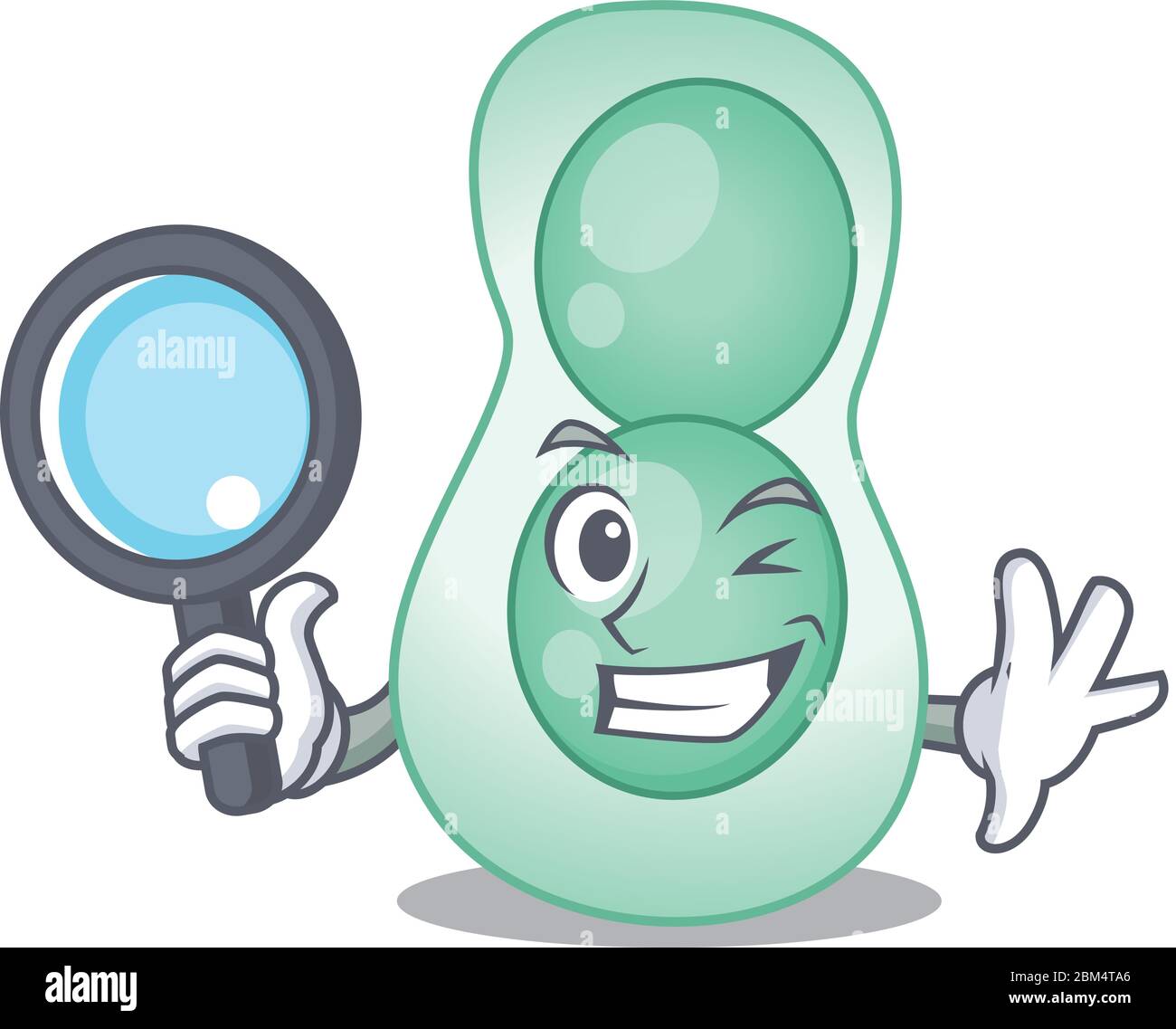 Smart Detective of serratia marcescens mascot design style with tools ...