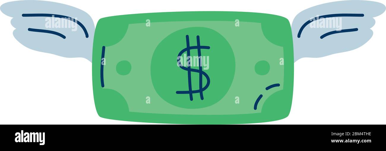 bill money dollar with wings flying Stock Vector Image & Art - Alamy