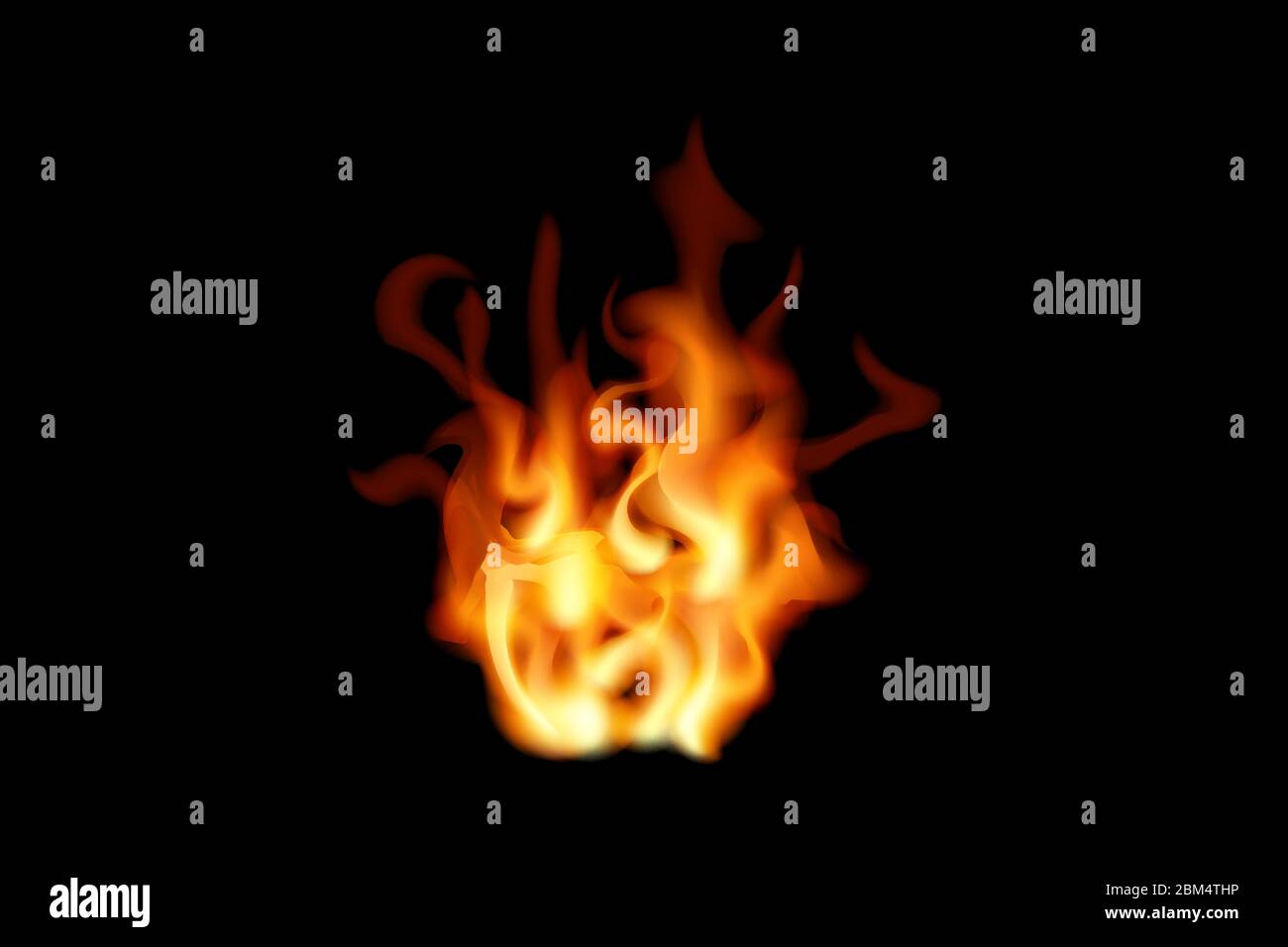 Fire sign on black background. Vector illustration flame design Stock ...