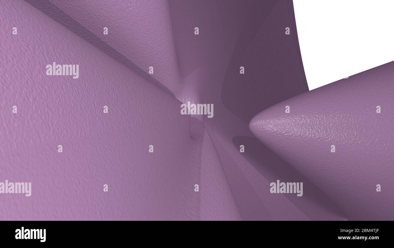 3D illustration of a geometrical shape of violet color on a white ...