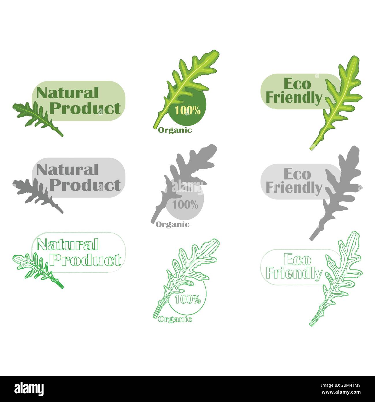 Natural, ecological product vector logo design set isolated Stock ...