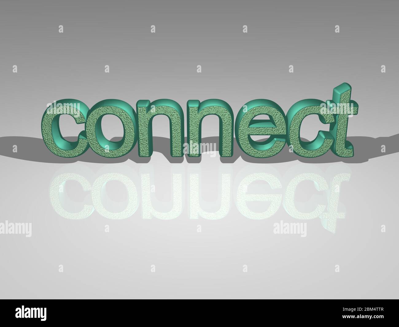 3D illustration of connect text with light perspective and shadows, an ...