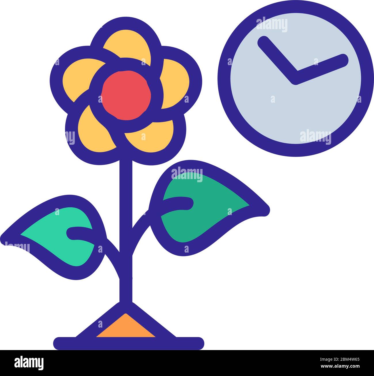 waiting for plant flower growth icon vector outline illustration Stock ...