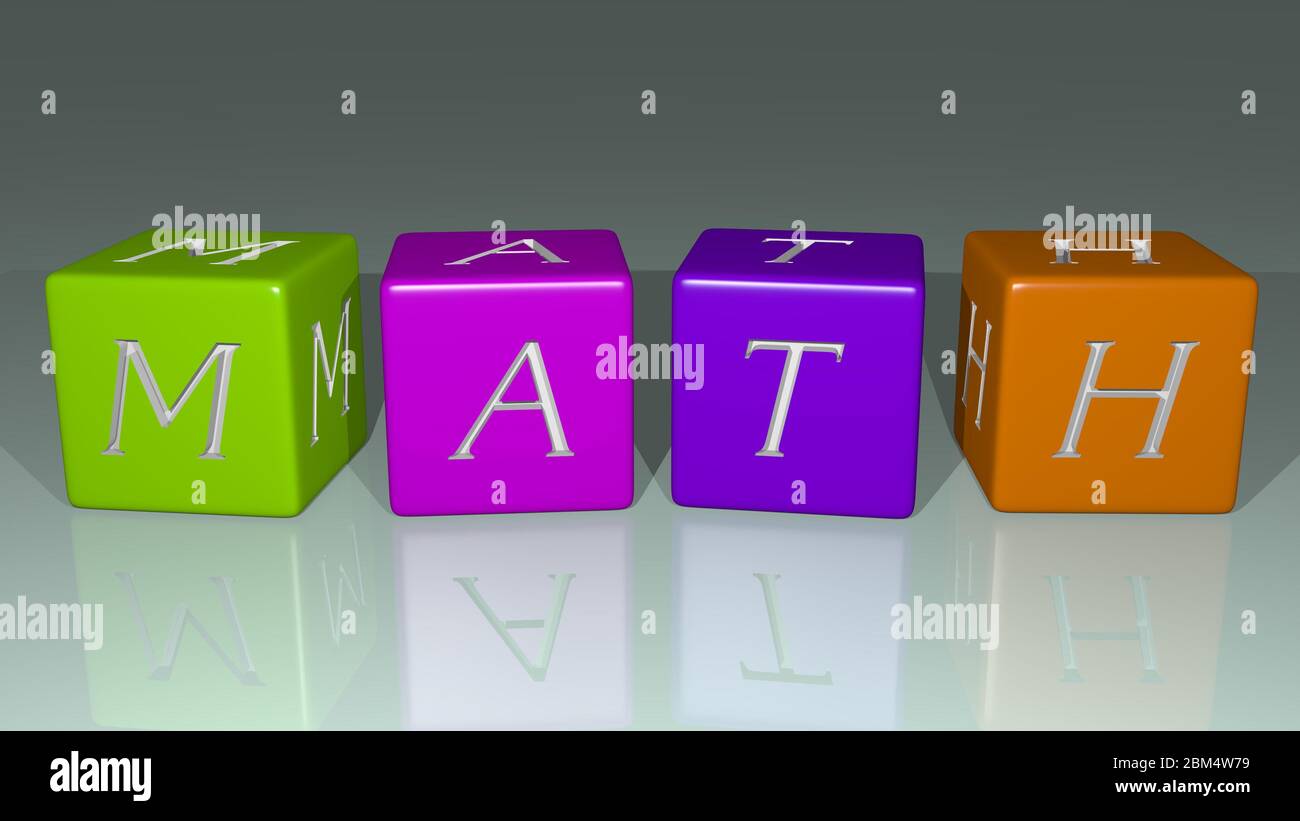 Math combined by dice letters and color crossing for the related ...