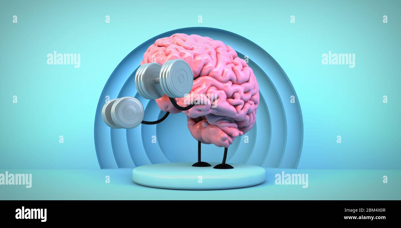 brain doing exercise 3d rendering Stock Photo - Alamy