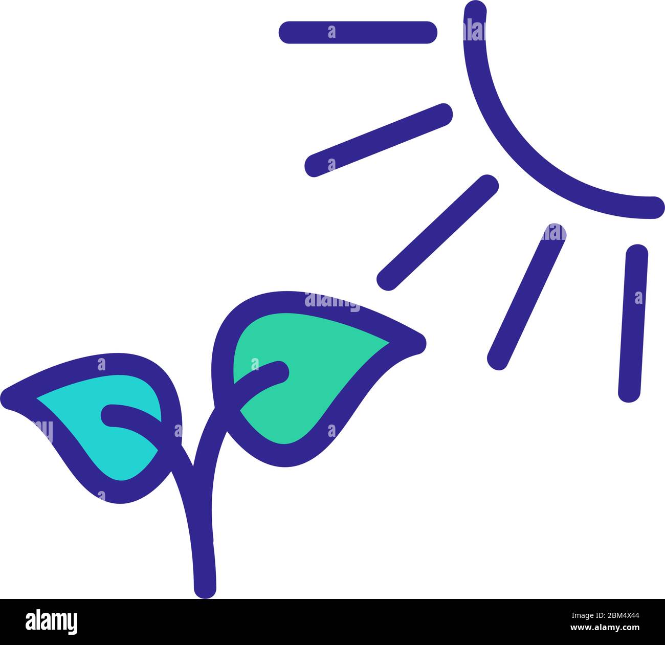 effect of sunlight on plant icon vector outline illustration Stock ...