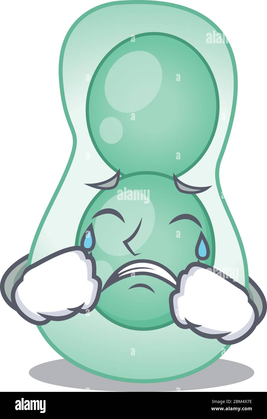 Cartoon character design of serratia marcescens with a crying face ...