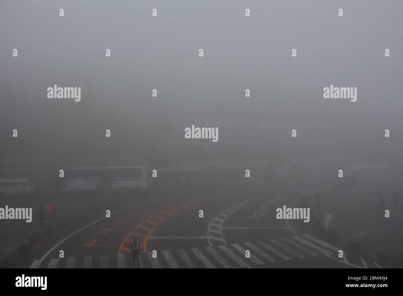 Fuji / Japan - 04 Nov 2013: The village in fog. Fuji, Japan Stock Photo ...