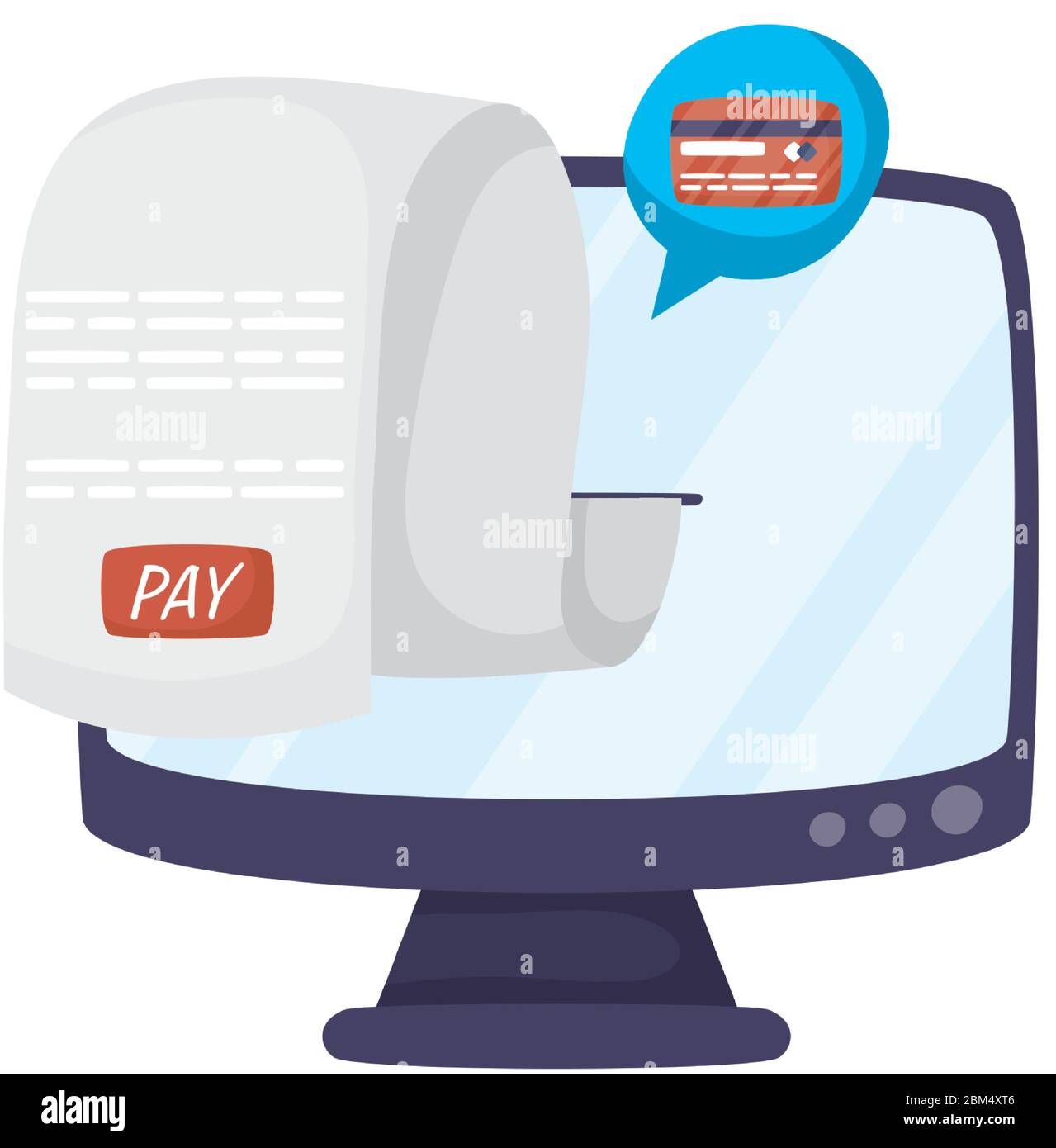 desktop with receipt ecommerce technology Stock Vector Image & Art - Alamy