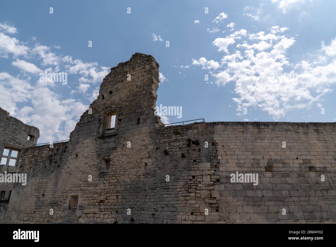 ancient village of Lacoste in Provence and the ruins of the castle of ...