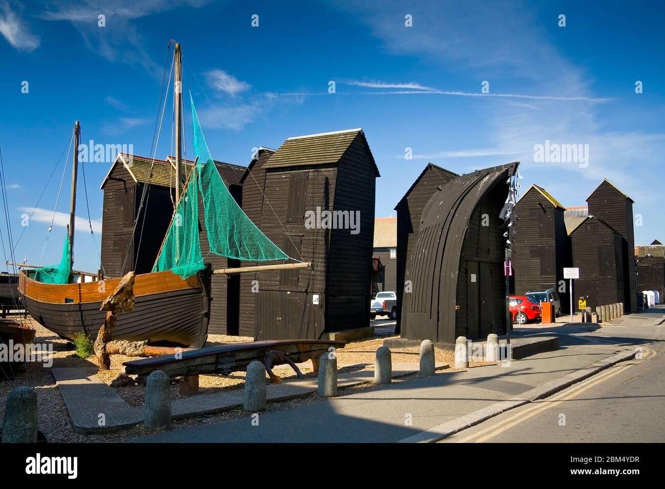 Historic net huts in Hastings harbour, UK Stock Photo - Alamy