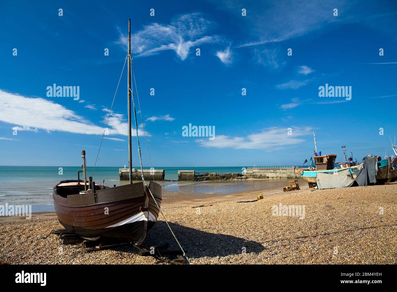 Boats in Hastings harbour, UK Stock Photo - Alamy