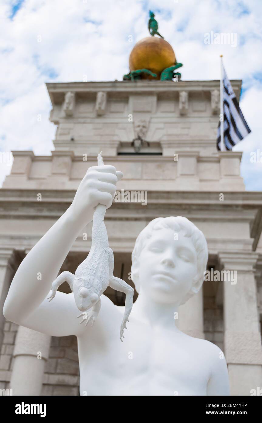 Boy with Frog. Statue by Charles Ray at Punta della Dogana at art ...