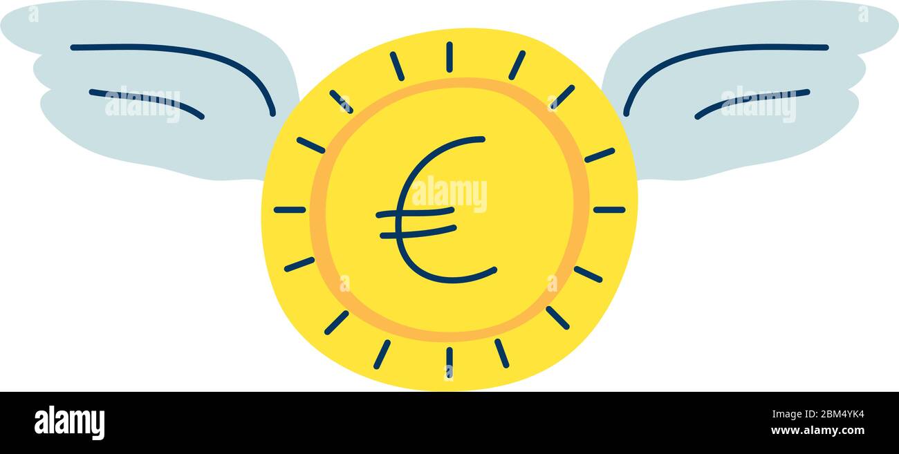 money coin euro with wings flying Stock Vector Image & Art - Alamy