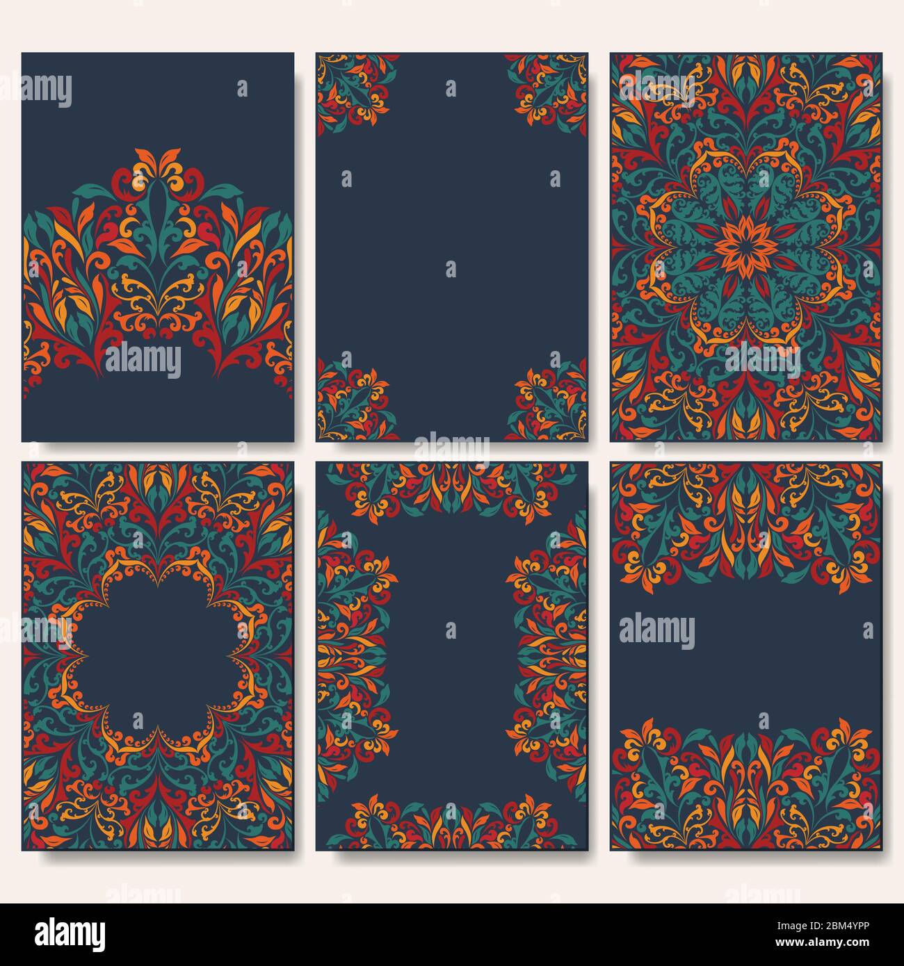 Retro boho floral patterns background Stock Vector Image & Art - Alamy