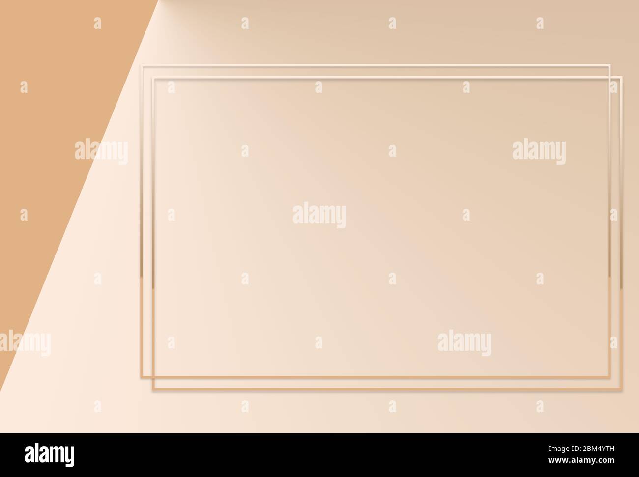 Empty Rectangle Double Frame On Very Modern & Clean Elegant Cream ...