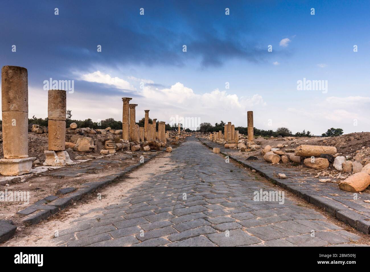 Colonnaded Decumanus Maximus, Umm Qais, or Umm Qays, Ruins of the ...
