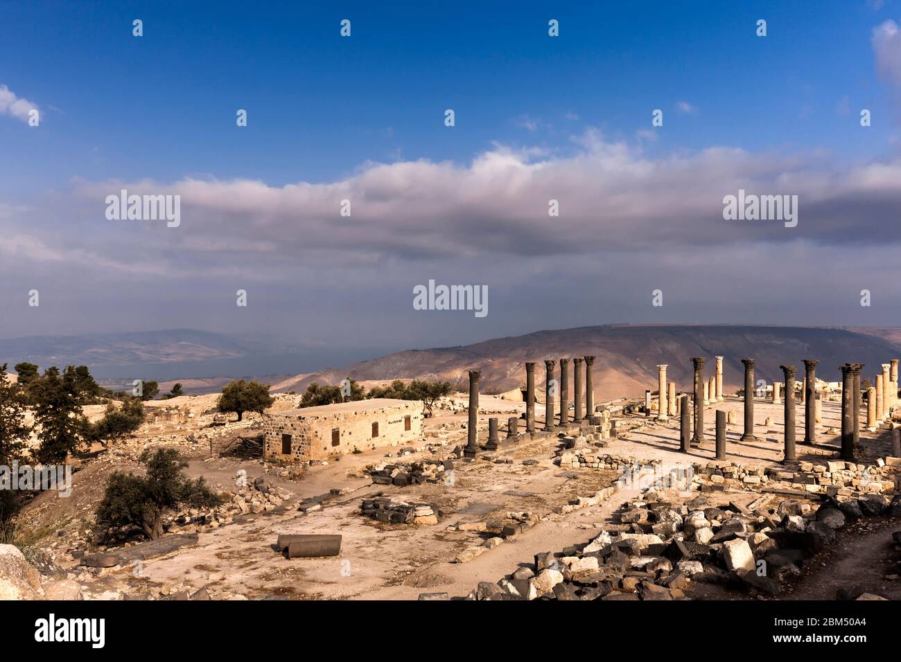 Basilica terrace, Umm Qais, or Umm Qays, Ruins of the ancient Gadara ...
