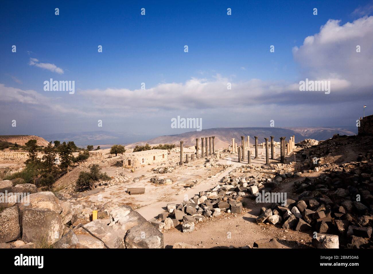 Basilica terrace, Umm Qais, or Umm Qays, Ruins of the ancient Gadara ...