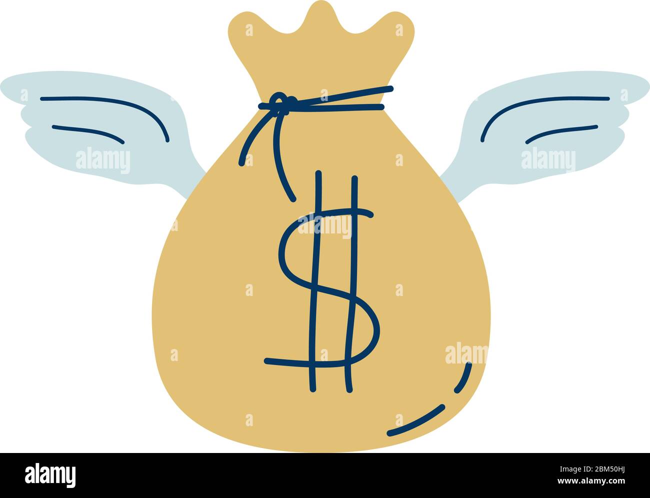money dollar bag with wings flying Stock Vector Image & Art - Alamy