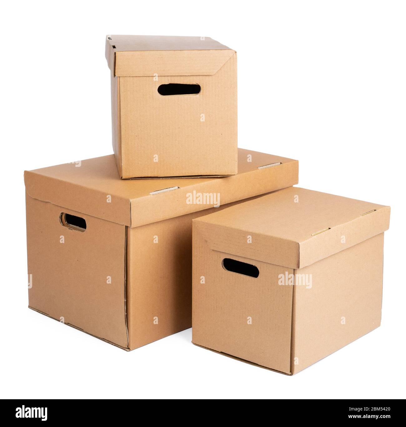 Cardboard brown box isolated on white background Stock Photo - Alamy