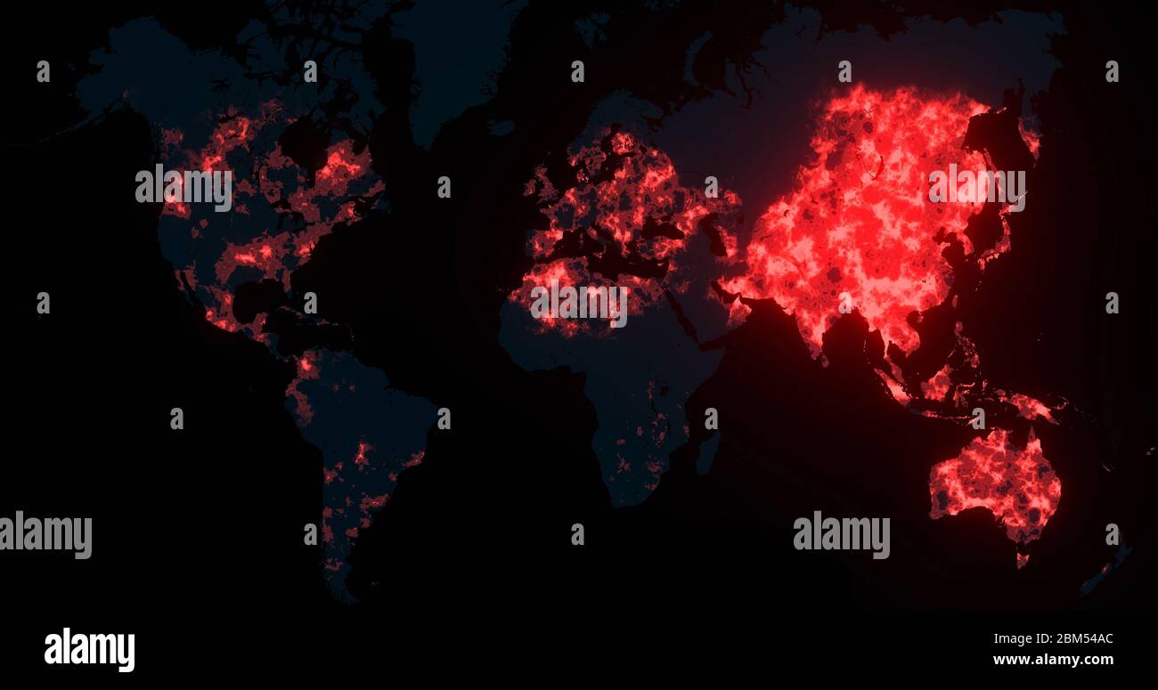 World map showing the relentless spread of the Covid-19 coronavirus ...