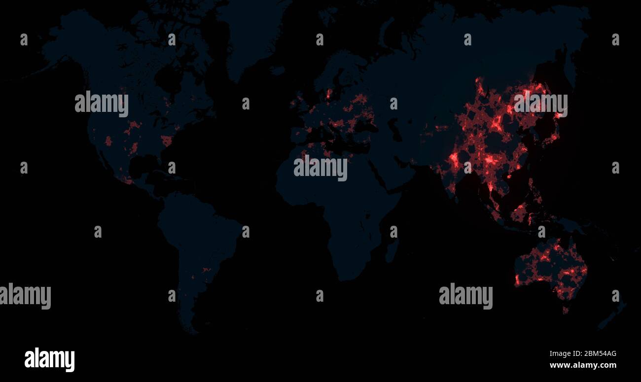 World map showing the relentless spread of the Covid-19 coronavirus ...