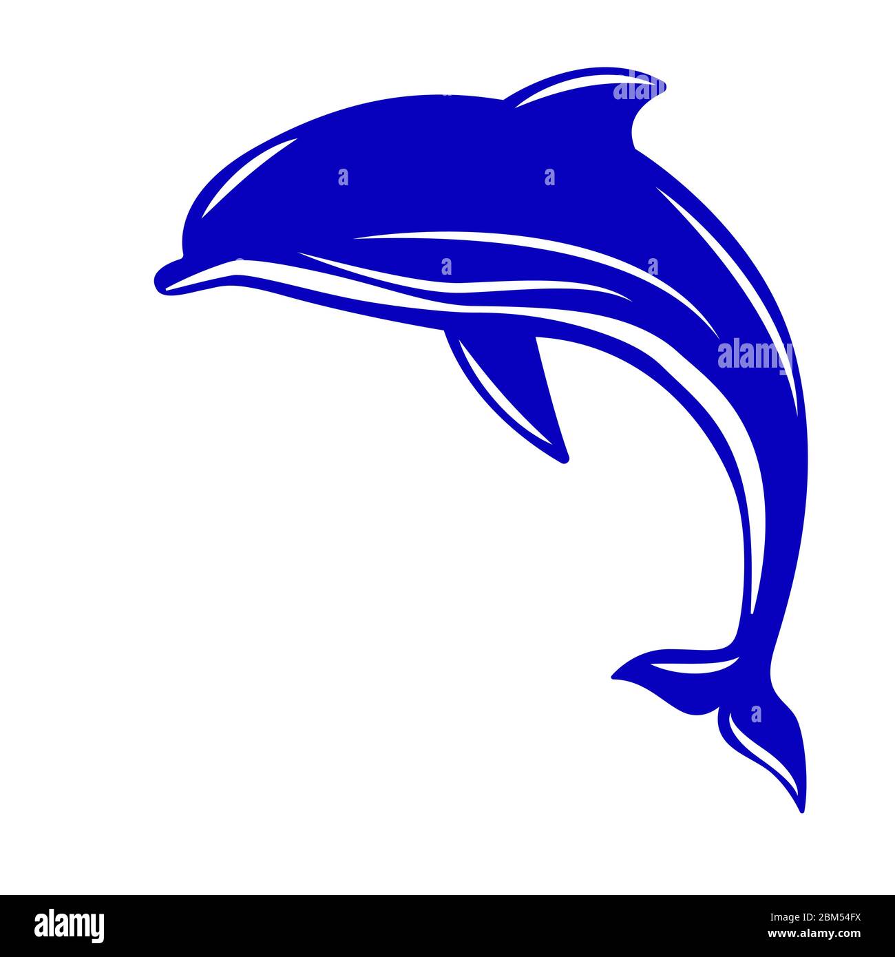 Dolphin. Vector illustration, flat style. Isolated on white Stock ...