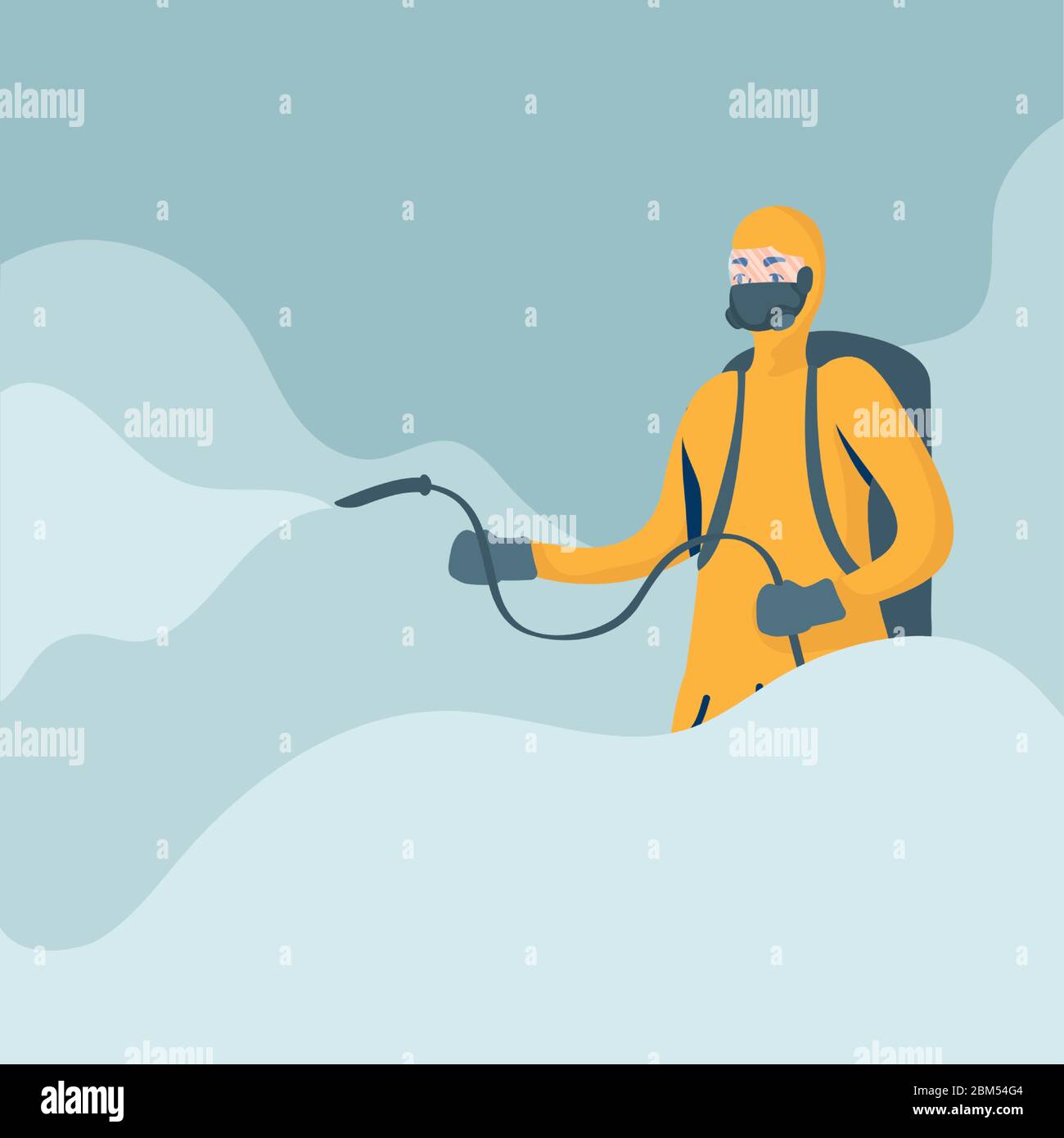 man cleaner with biosafety suit character Stock Vector Image & Art - Alamy