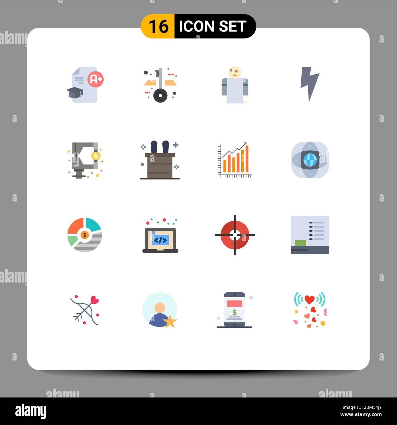 16 Creative Icons Modern Signs and Symbols of regulation, funds, arms ...
