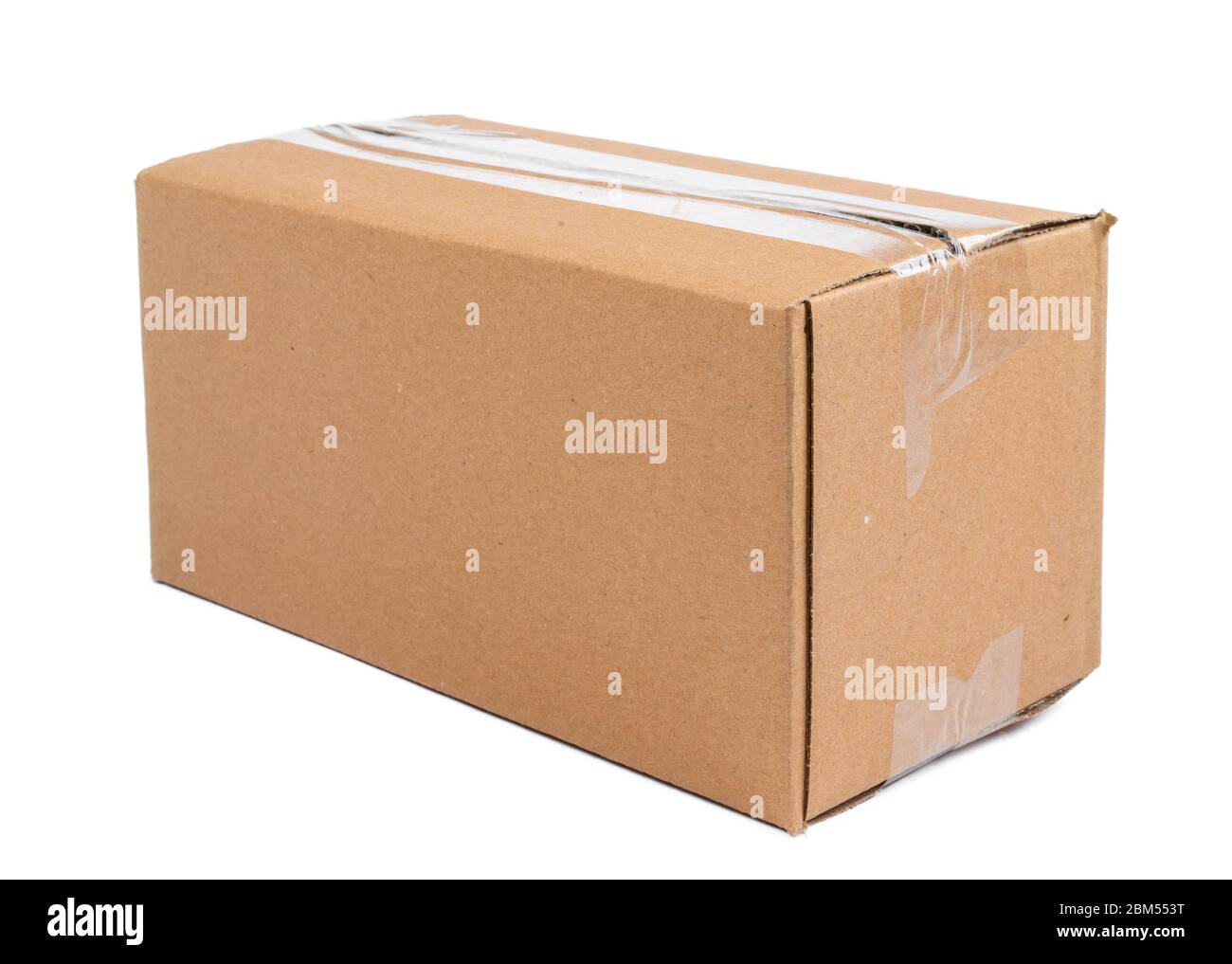 Single carton moving box isolated on white background Stock Photo - Alamy
