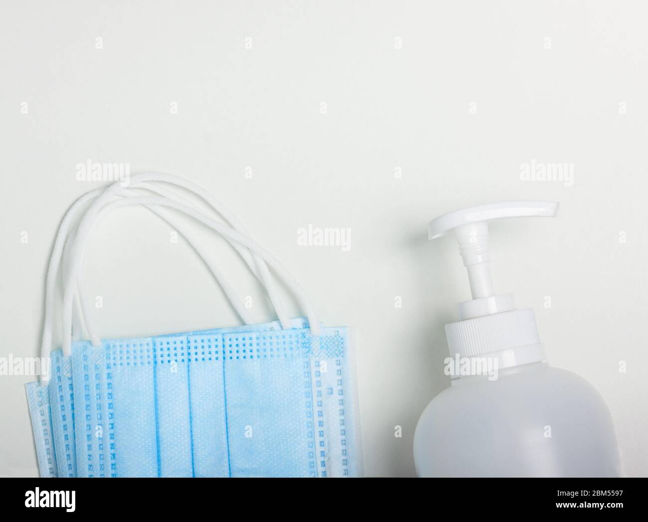 Coronavirus prevention medical surgical masks and hand sanitizer gel ...