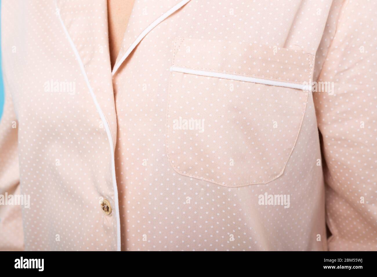 Close-up detail and fabric texture of a pajama. Homewear, sleepwear ...