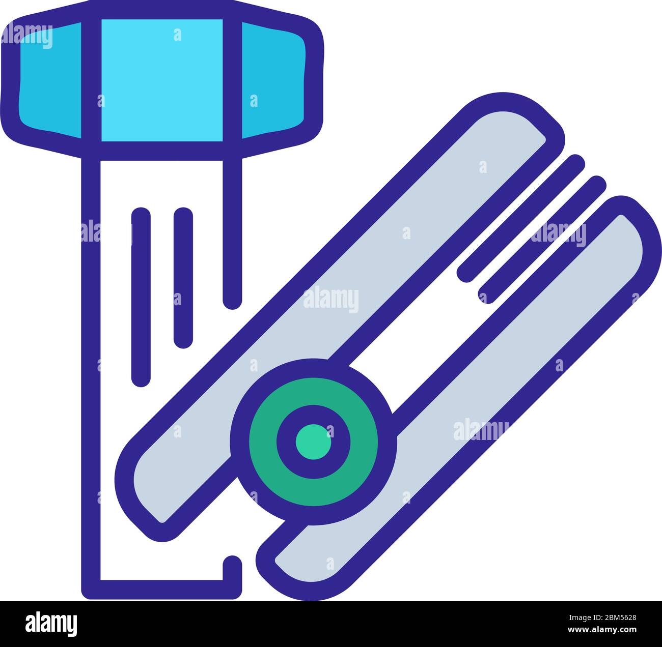 hair iron with hairdryer icon vector outline illustration Stock Vector ...