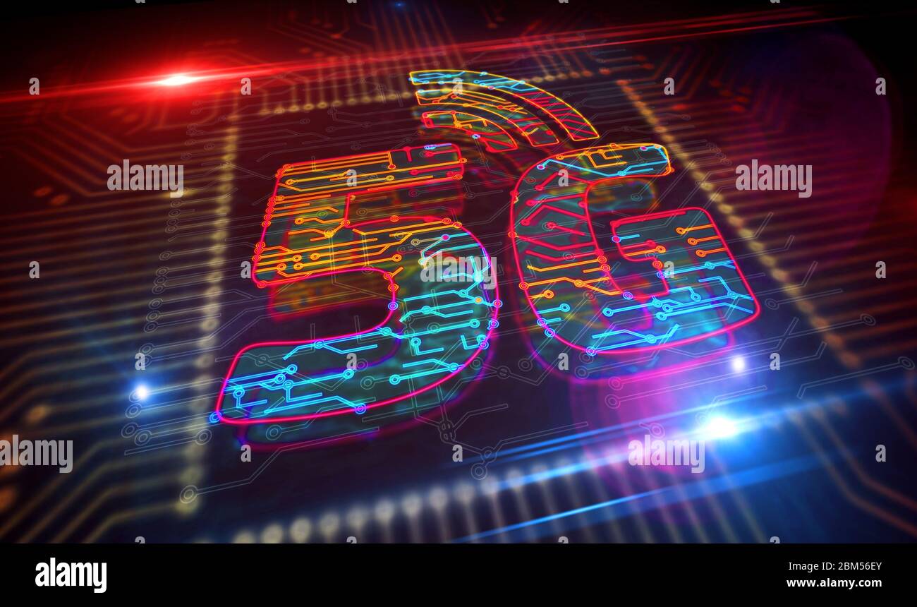 5G, futuristic technology, modern communication and iot. Mobile phone ...