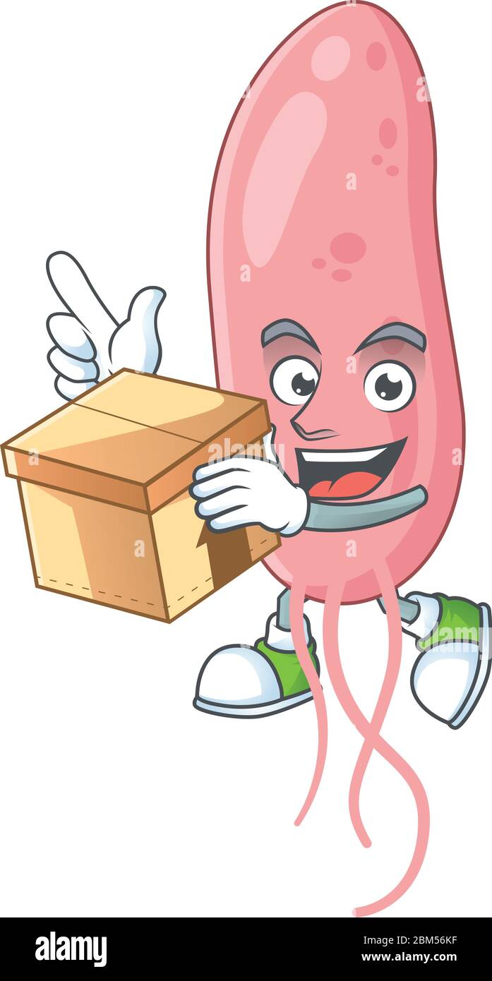 Vibrio cholerae cartoon design style having gift box. Vector ...