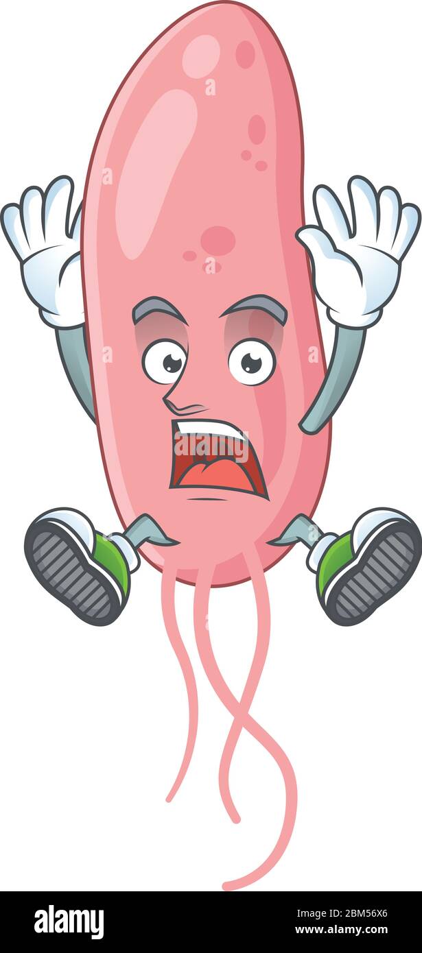 Vibrio cholerae cartoon character design showing shocking gesture ...