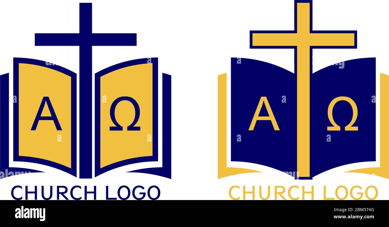 Church logo set, symbol of Christianity, the cross and the gospel ...