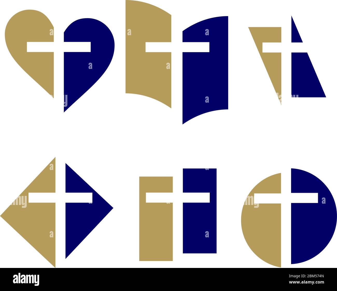 Church logo set, symbol of Christianity, the cross and the gospel ...