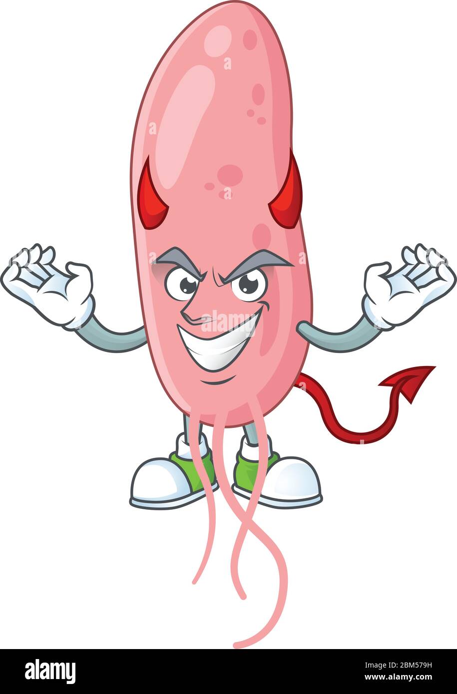 A picture of devil vibrio cholerae cartoon character design. Vector ...
