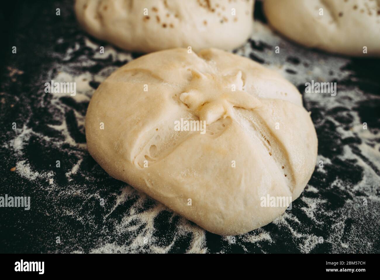 Uncooked bread before being baked Stock Photo - Alamy