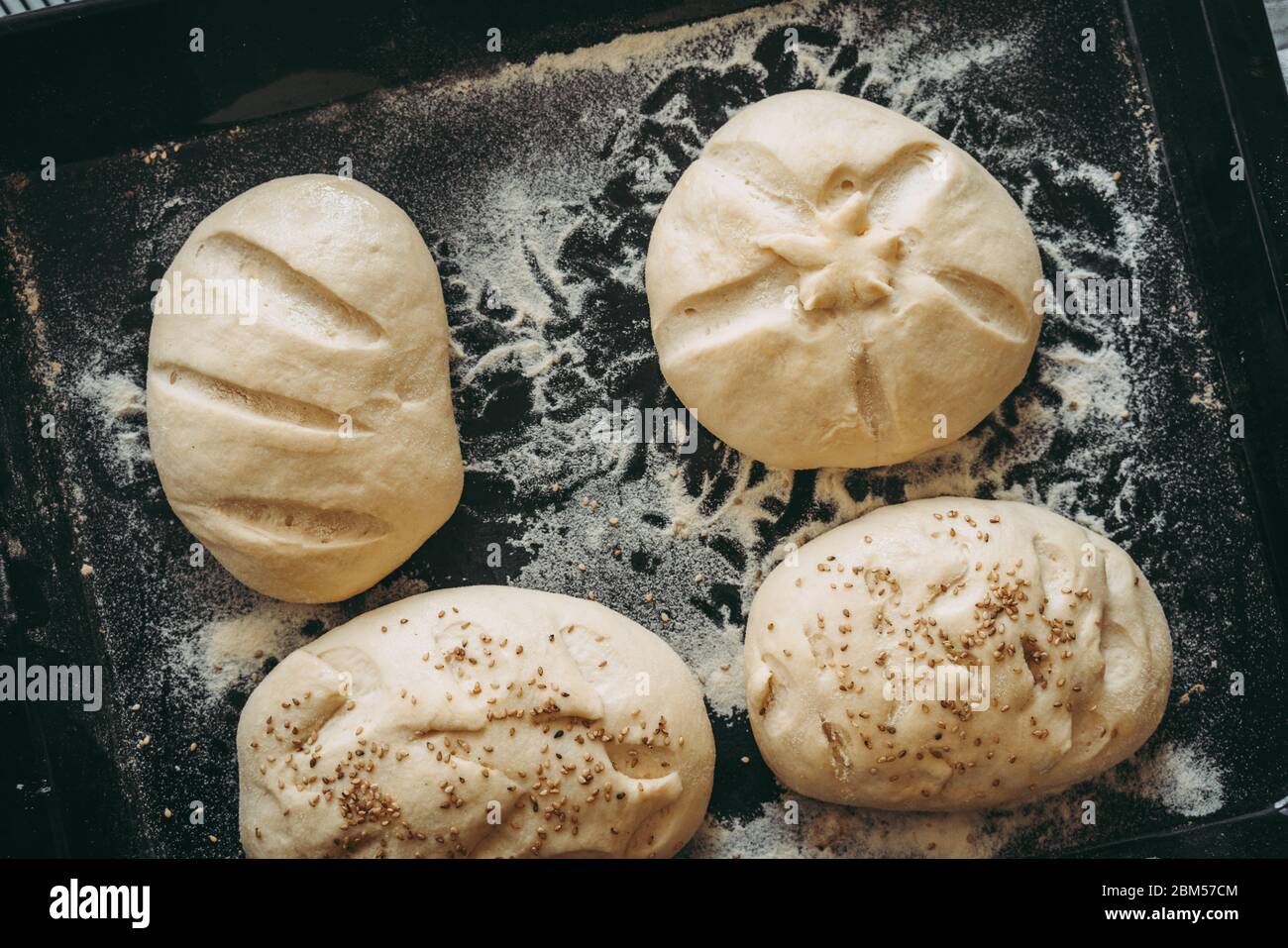 Uncooked bread before being baked Stock Photo - Alamy