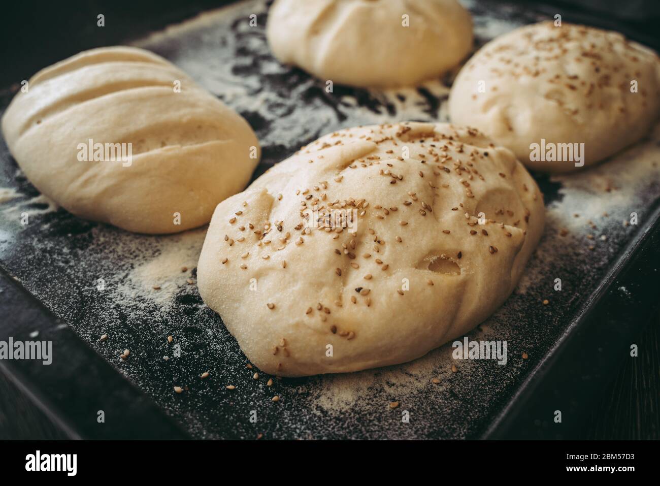 Uncooked bread before being baked Stock Photo - Alamy