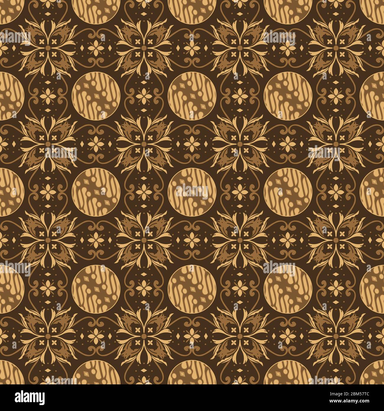 Beautiful floral and circle motifs on Parang batik with mocca brown ...