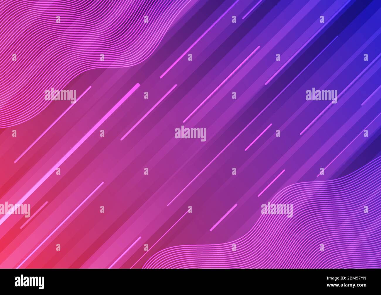Abstract modern colorful blue pink gradient wave line and stripes ...