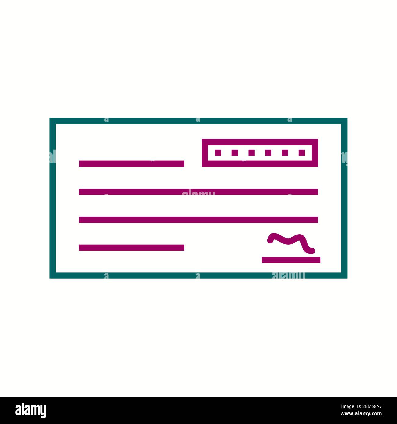 Beautiful Cheque Vector line icon Stock Vector Image & Art - Alamy