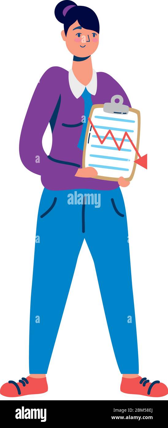 elegant business woman with checklist Stock Vector Image & Art - Alamy