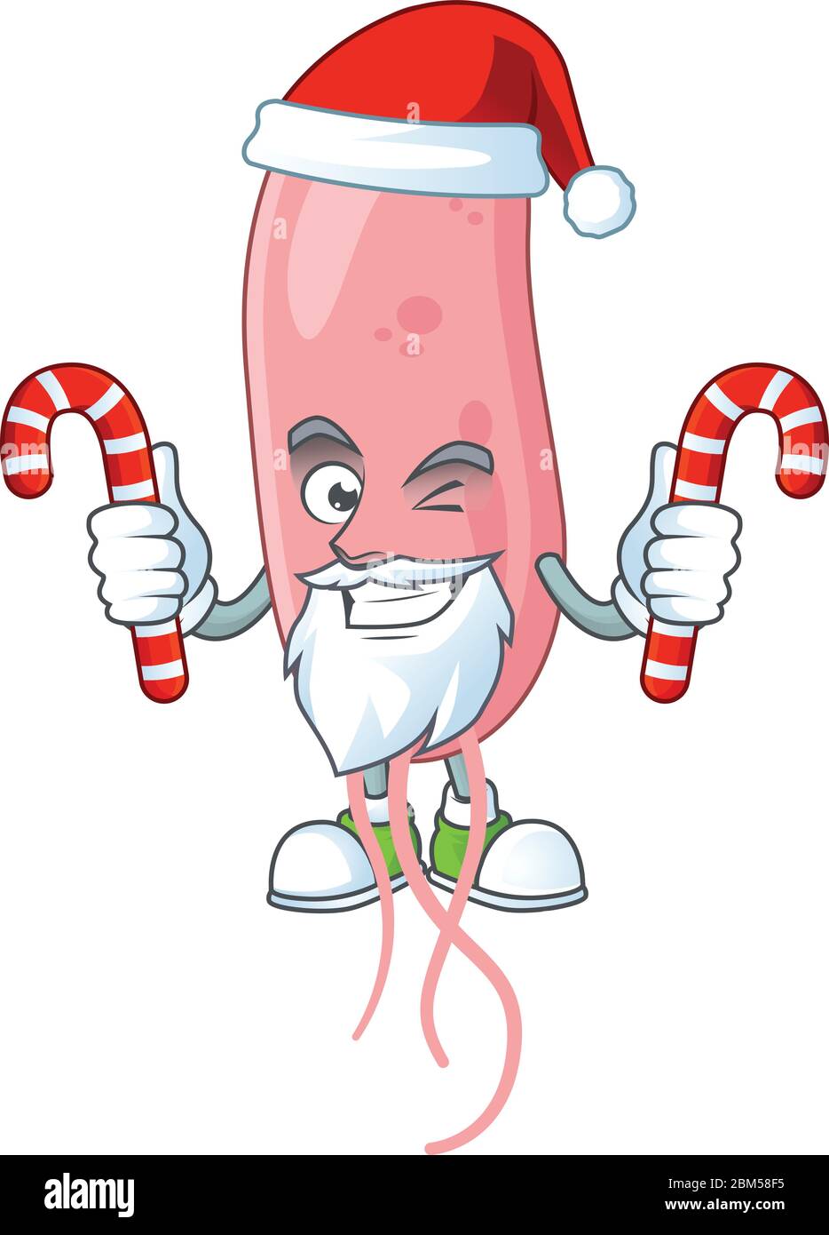 Vibrio cholerae humble Santa Cartoon character having candies Stock ...